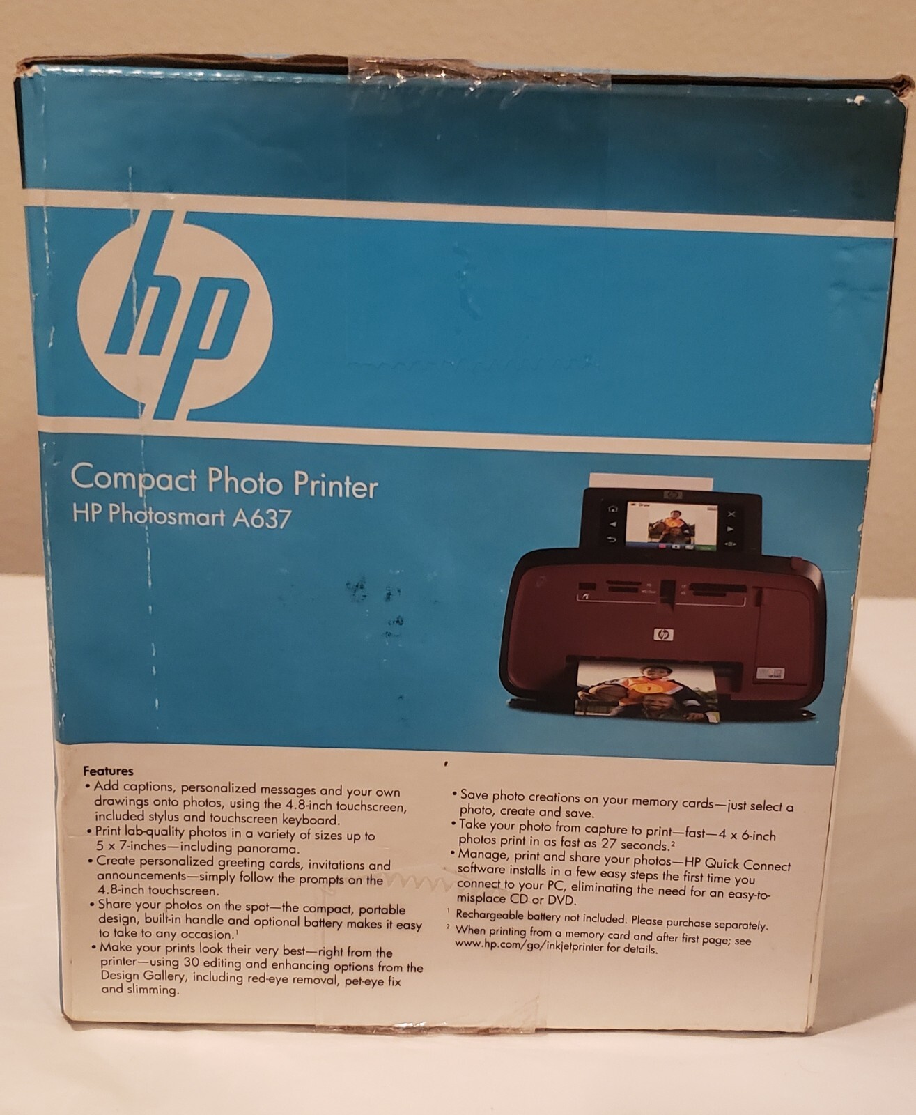 HP PhotoSmart A637 Digital Photo Inkjet Printer Bluetooth 4 8 Inch hp-photosmart-a637-digital-photo-inkjet-printer-bluetooth-4-8-inch
