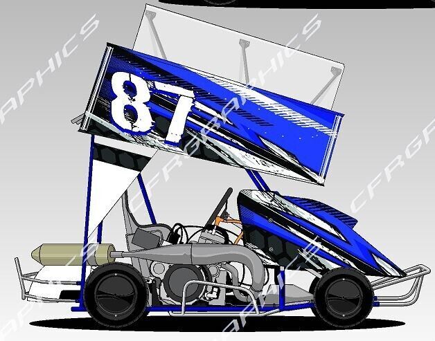 RACING KART QRC OUTLAW DIRT WRAP NUMBERS - BLUE/ BLACK