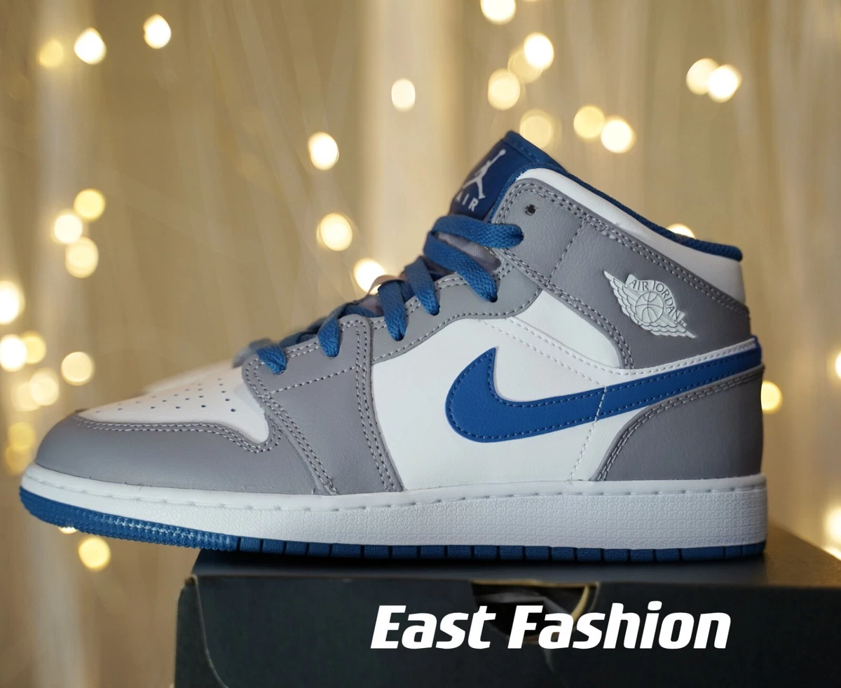 air jordan 1 mid grey blue homme