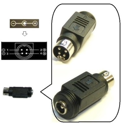 2.5mm / 5.5mm barrel plug to 4-Pin DIN plug convertor | eBay