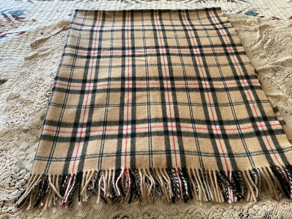 NWT John Hanly Tan Plaid Throw Blanket Lambswool Woven in Ireland 54 x ...