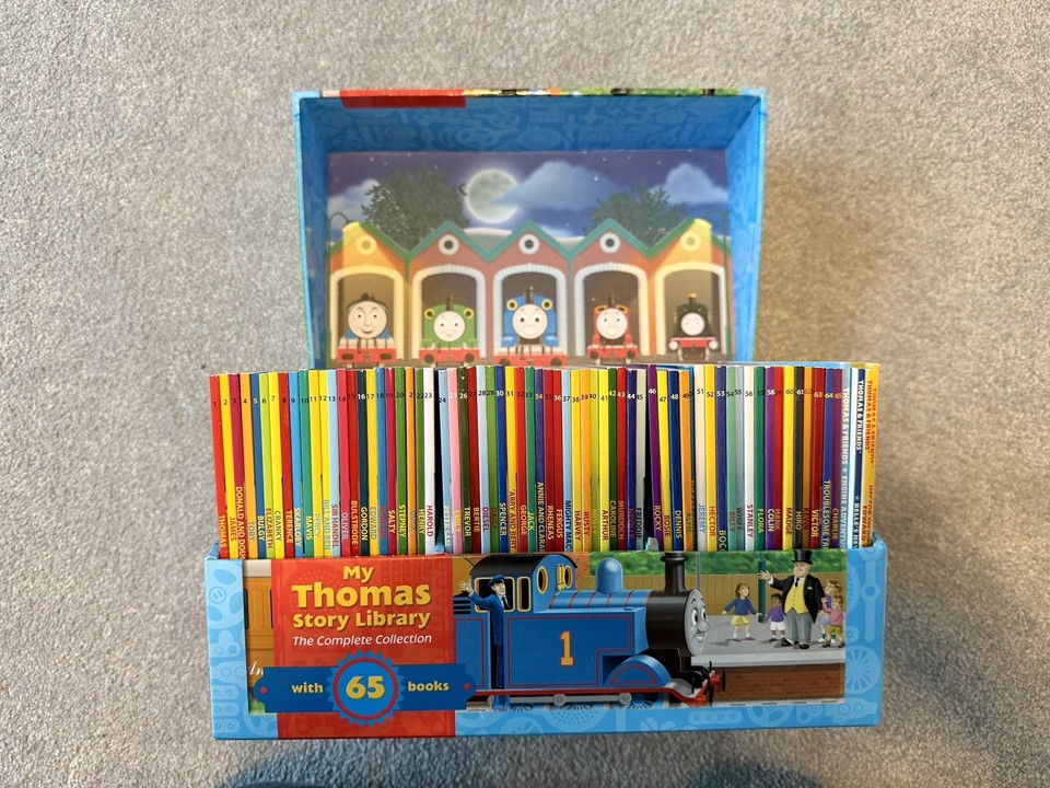 RARE THOMAS & FRIENDS MY THOMAS STORY LIBRARY 65 BOOKS & FLIP TOP ...