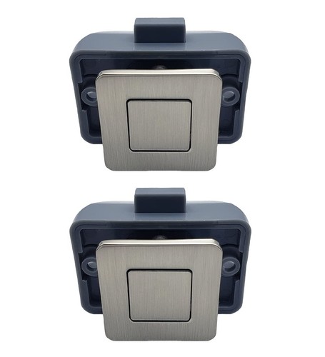 2 Sets Metal Push Button Latch Square Push Lock for Boats RV Brushed ...