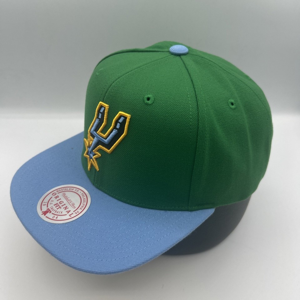 San Antonio Spurs Hat Mitchell Ness OSFM OG Fit Dynasty Green Logo New ...