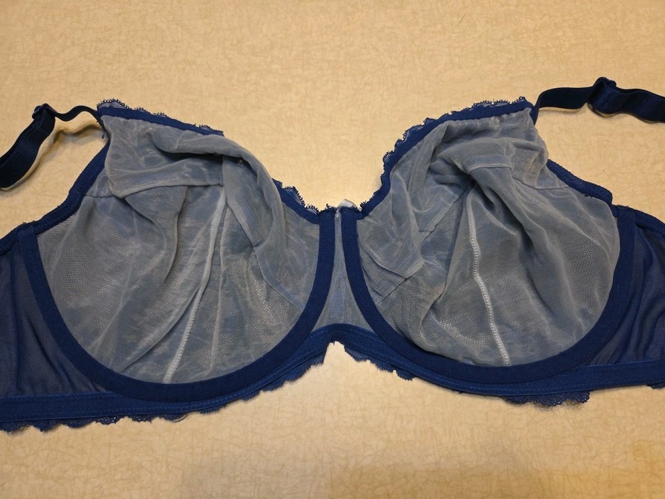 Adore Me Bra 46DD Unlined Full Coverage Blue Floral Underwire | eBay