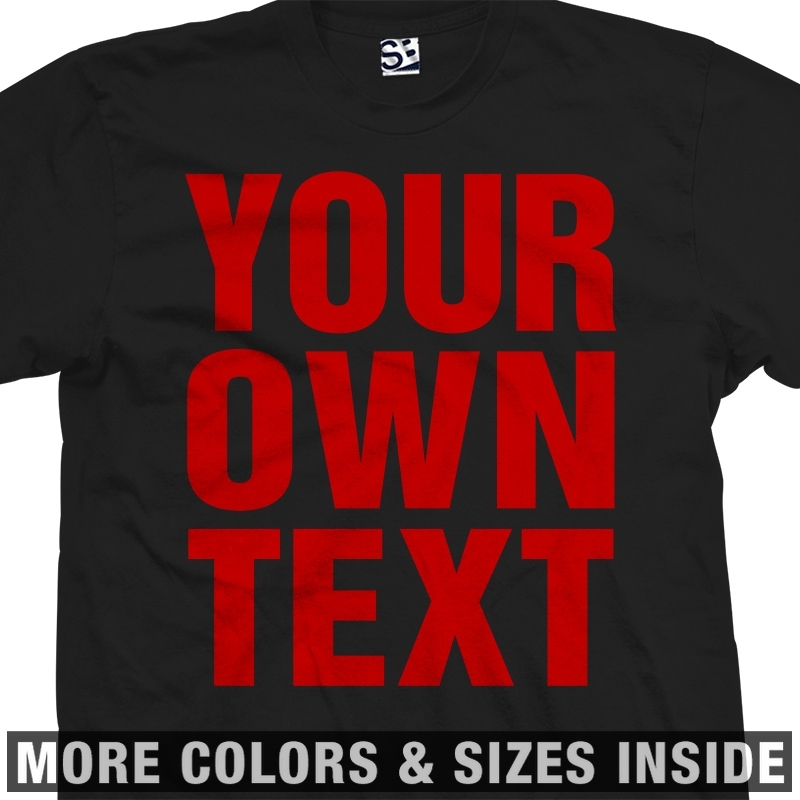 Custom Oversized Text T-Shirt | Personalize Large Big Print Womens Mens ...
