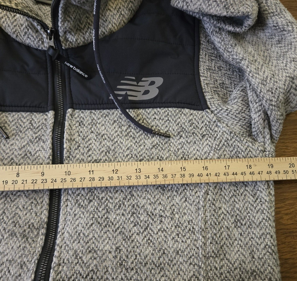 New Balance Sweater Fleece Jacket Women's Med Full Zip Gray/White ...