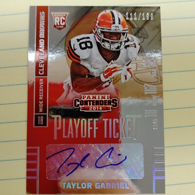 2014 TAYLOR GABRIEL /199 CONTENDERS PLAYOFF TICKET AUTOGRAPH ROOKIE ...