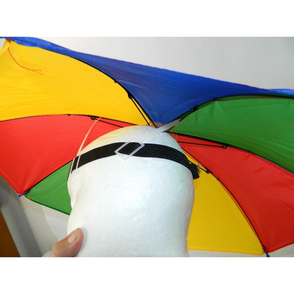Umbrella Hat Set 5 Rainbow Sun Shade Camping Fishing Hiking Parasol Cap ...