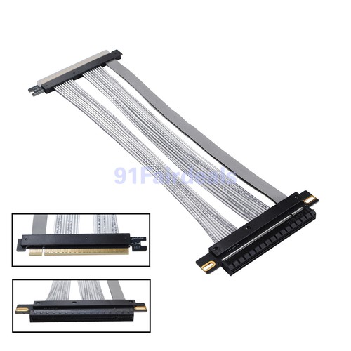 PCIE 4.0 X16 Riser Cable High Speed Flexible Double Sided 180 Degree ...