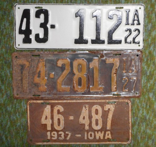 Collection of 3 Vintage Iowa Vehicle Plates | eBay