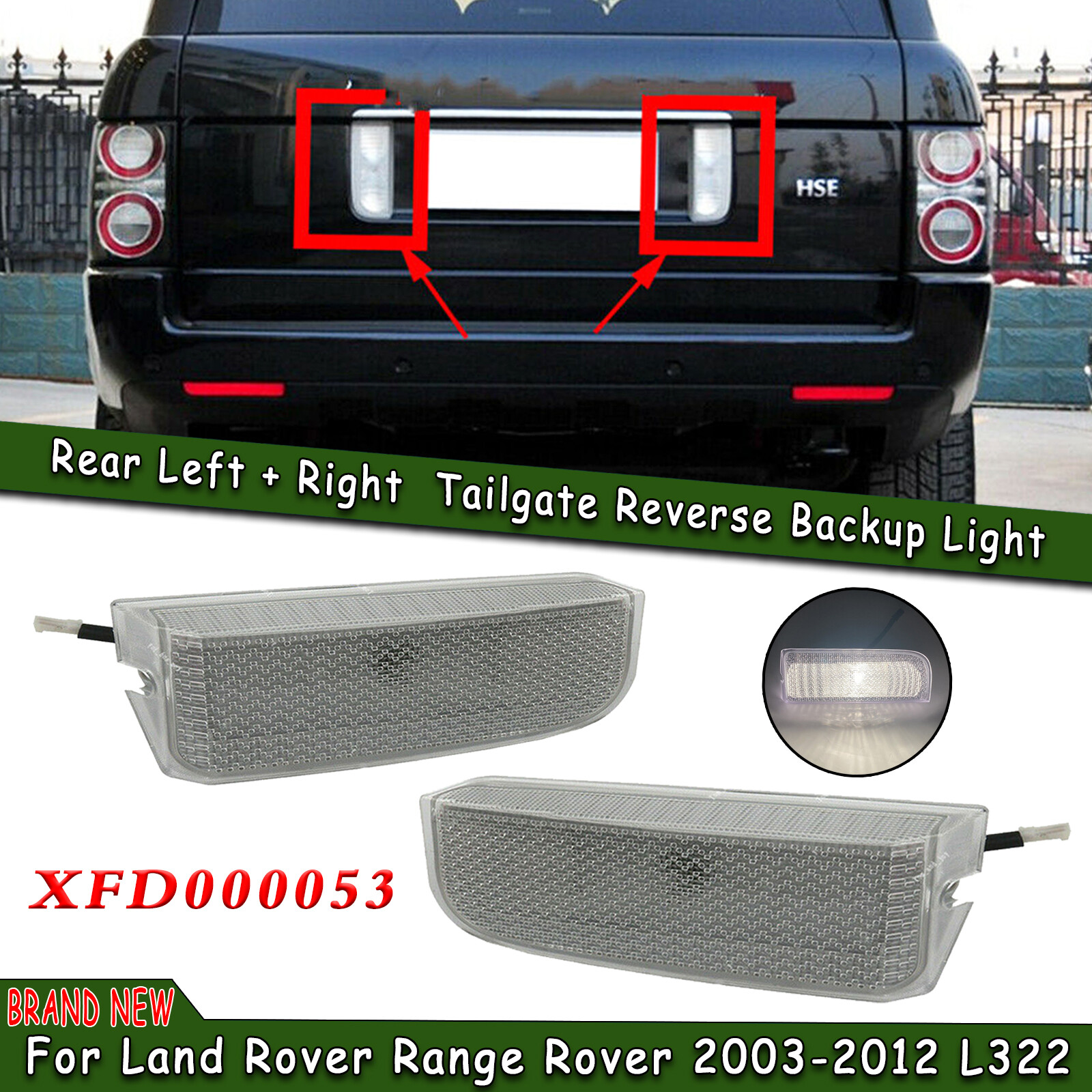 2PCS L&R Tailgate Rear Reverse Backup Lamp Light For Range Rover L322 ...