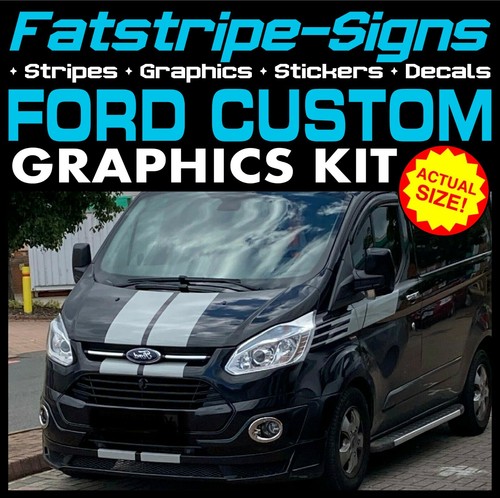 to fit FORD TRANSIT CUSTOM GRAPHICS STICKERS BONNET STRIPES DOOR M ...