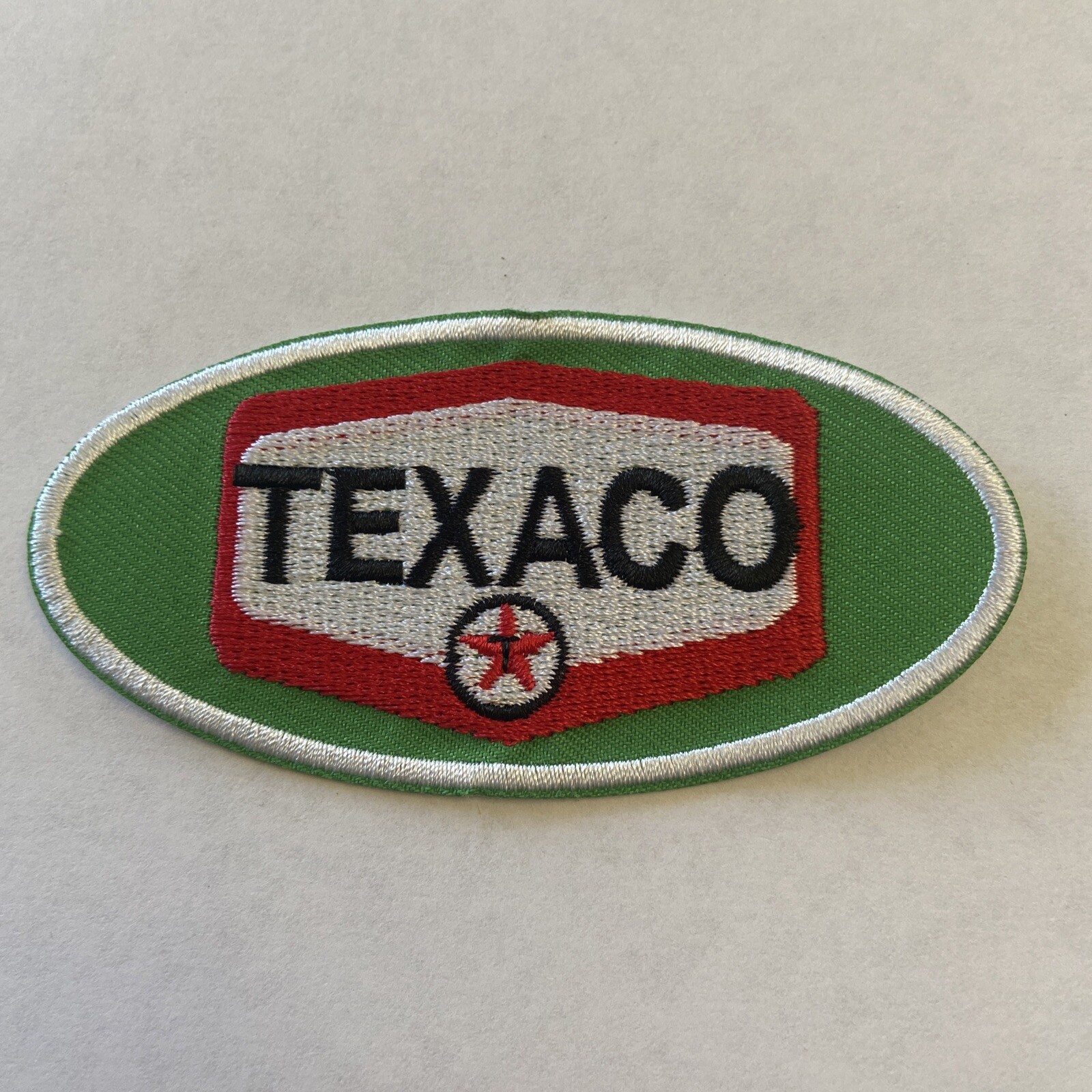 TEXACO motor oil, petroleum Driver Patch 1-3/4" x 3-1/2" wide R,W,B ...