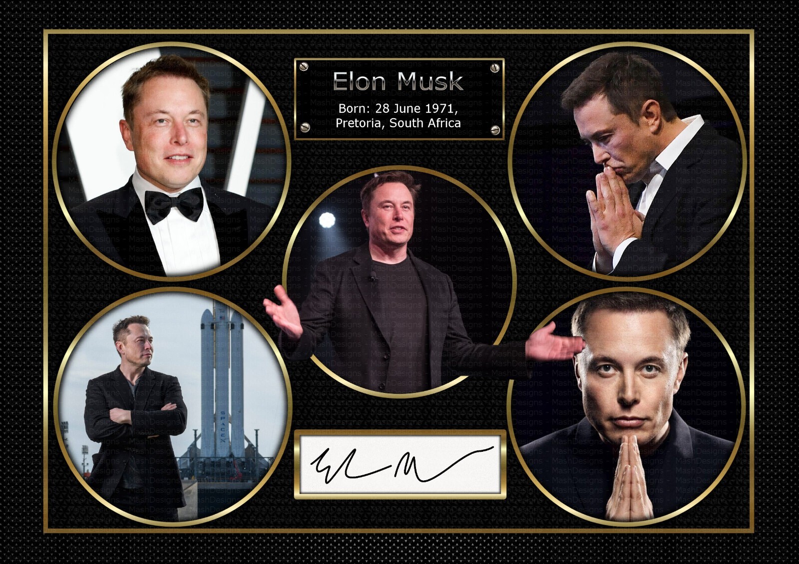 ELON MUSK SIGNED PHOTO AUTOGRAPH TESLA SPACE TWITTER AI SIGNATURE 8 ...