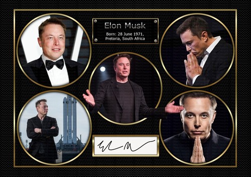 ELON MUSK 8.5X11 PHOTO AUTOGRAPH TESLA SPACE TWITTER AI SIGNATURE ...
