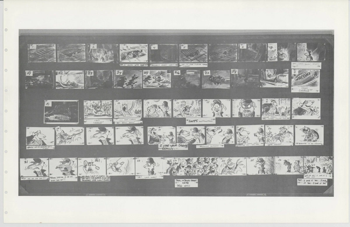 Great Mouse Detective Walt Disney Production Animation Storyboard Sheet ...