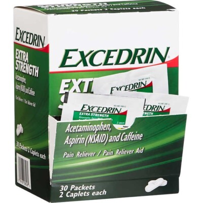 Excedrin Extra Strength Pain Reliever Caplet's, Dispenser Pack, 2 ...