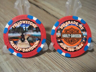 Yellowstone Harley Davidson Emblem Poker Chip - Belgrade, Montana - Red ...