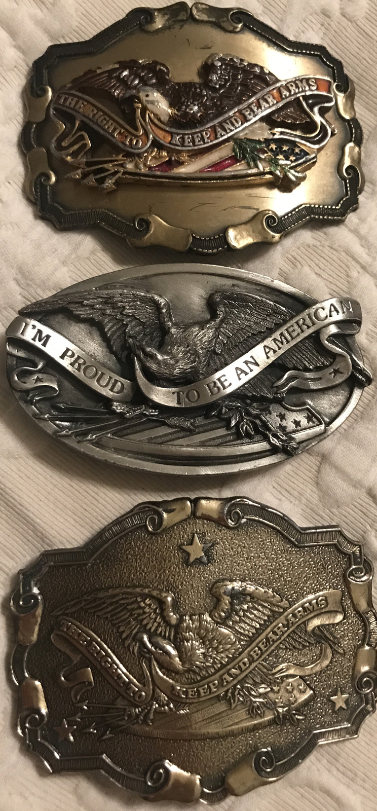 Vintage American patriotic style belt buckles (3) - Gem