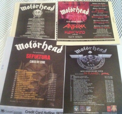 MOTORHEAD - UK TOUR DATES 1984 2002 2004 2005 - small advert / fridge ...