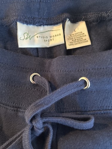STUDIO WORKS Sweatpants Wide Waistband and Drawstring Size Large Color ...