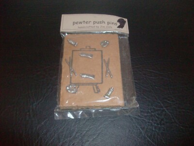 NEW IN PKG JIM CLIFT HANDCRAFTED HANDCAST PEWTER PUSH PINS Artist's ...