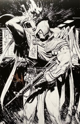 SEAN MURPHY rare AZRAEL art print SIGNED limited BLACK & WHITE art LAST ...