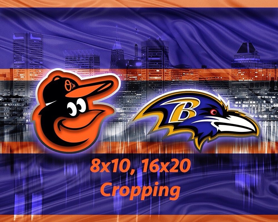Baltimore Sports Poster Baltimore Orioles Baltimore Ravens 16x20in Free ...