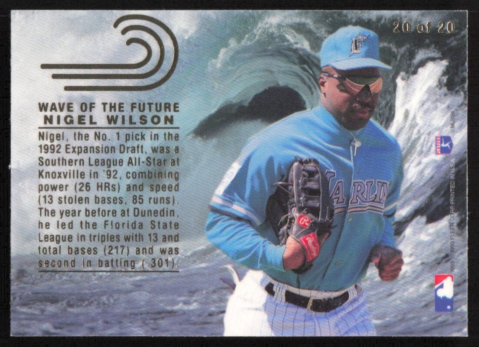 1993 Flair Wave of the Future Error Card Nigel Wilson on Back Darrell ...