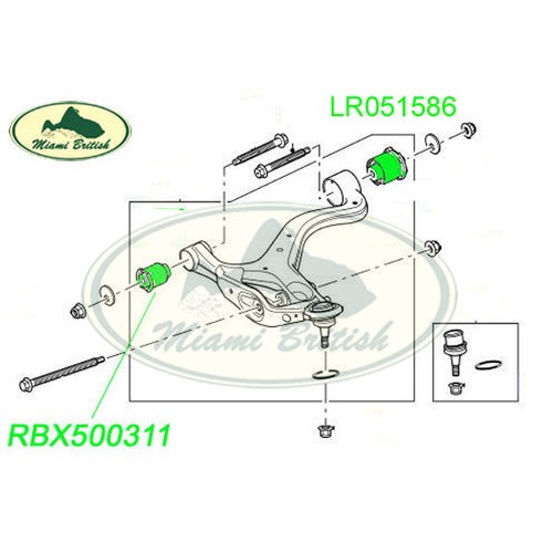 LAND ROVER FRONT SUSPENSION HYDRA BUSH SET x2 LR3 LR4 LR051586 ...