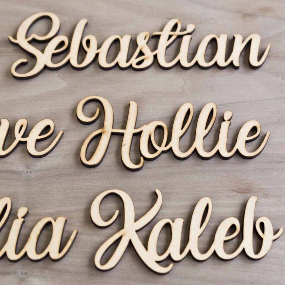 Personalised Script Child's Names & Words Wedding Wooden Names MDF Art ...