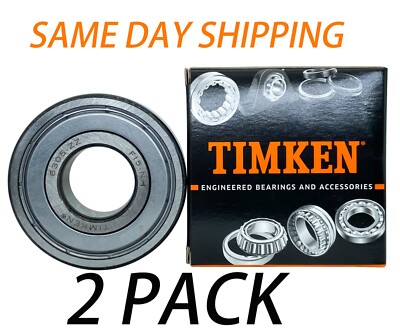 (Qty.2) TIMKEN 6305-ZZ 25X62X17MM Double Metal Seal Ball Bearings 6305Z ...