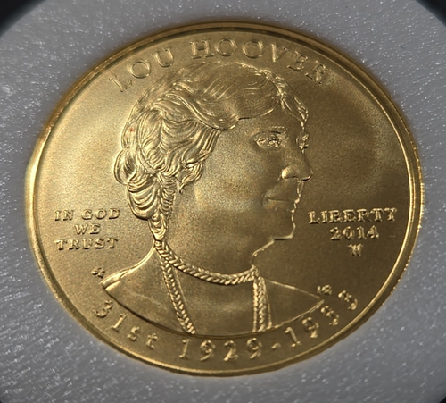 2014-W First Spouse Gold $10 Lou Hoover 1/2 Ounce .9999 Fine Coin Only ...