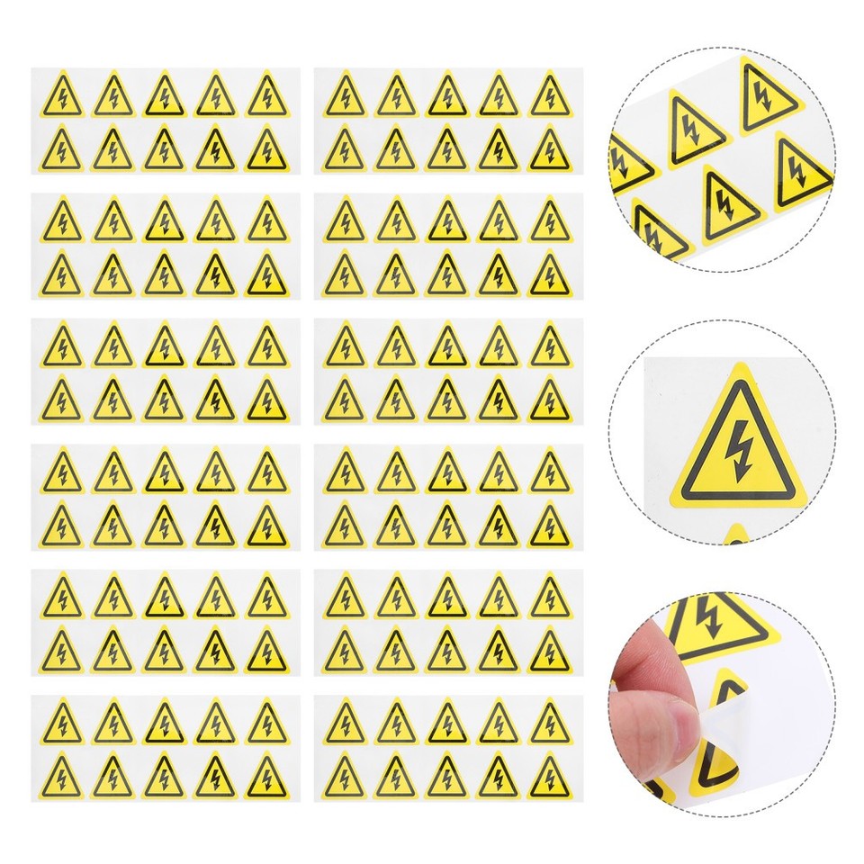 200pcs High Voltage Electrical Warning Sticker - Electric Risk Sign ...