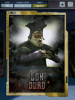 Topps Star Wars Card Trader Lok Durd The Dark Gold 1cc LEGENDARY ...