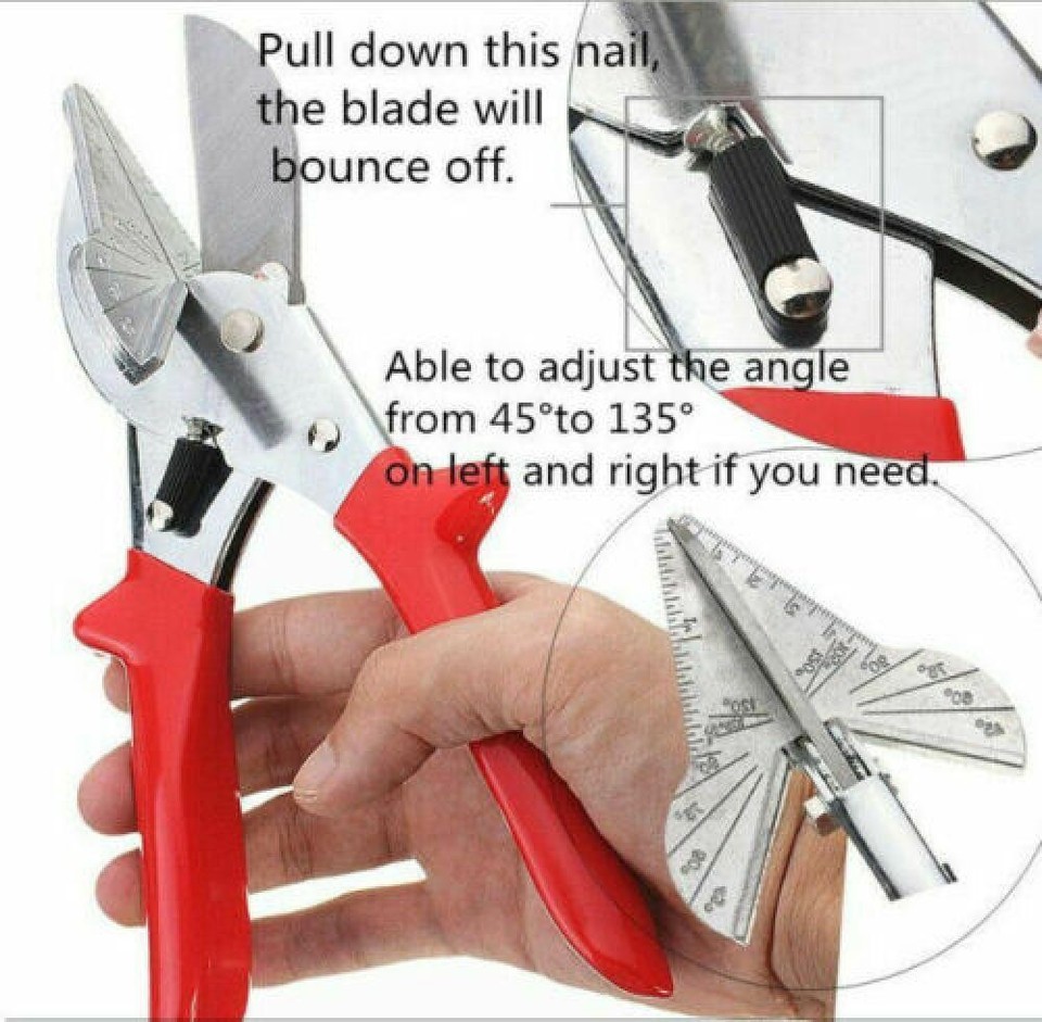 MITRE SHEARS MULTI ANGLED STEEL TRIM CUTTERS PVC TRIM TUBE CUTTING HAND ...