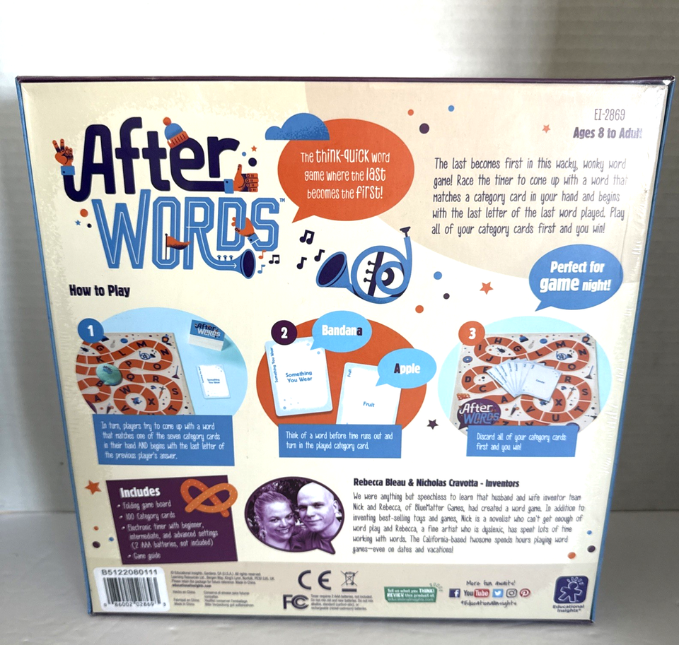 AFTER WORDS Educational Insights Board Game Factory Sealed | eBay
