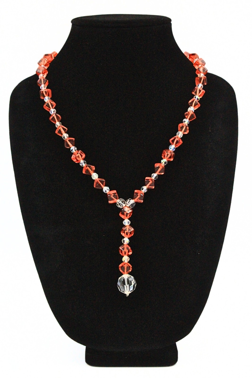 Orange Tangerine Cube Glass AB Crystals Repurpose Han… - Gem