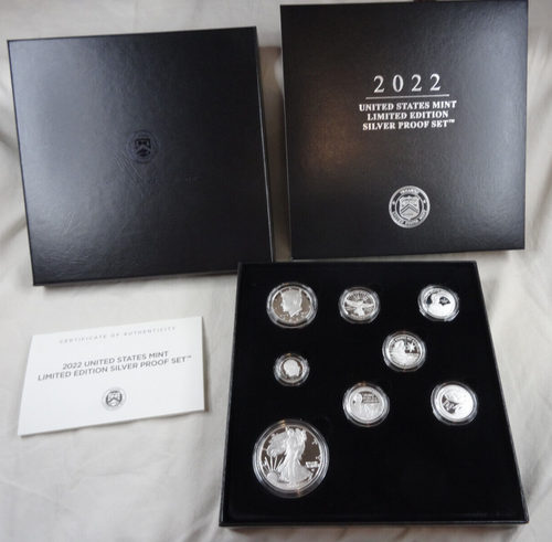 2022 Limited Edition Silver Proof Set US Mint 8 Coins OGP American ...