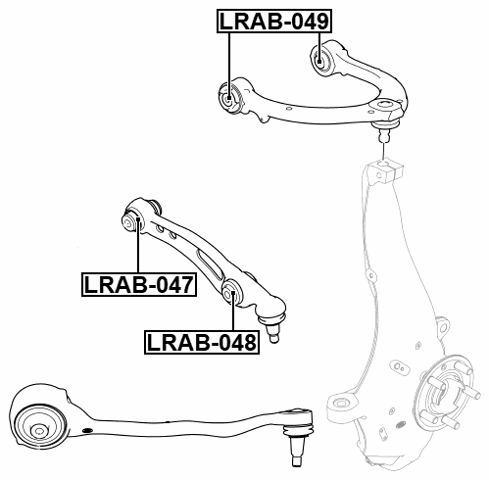LRAB-047 Febest BUSHING, FRONT LOWER CONTROL ARM LR078478, LR034217 ...