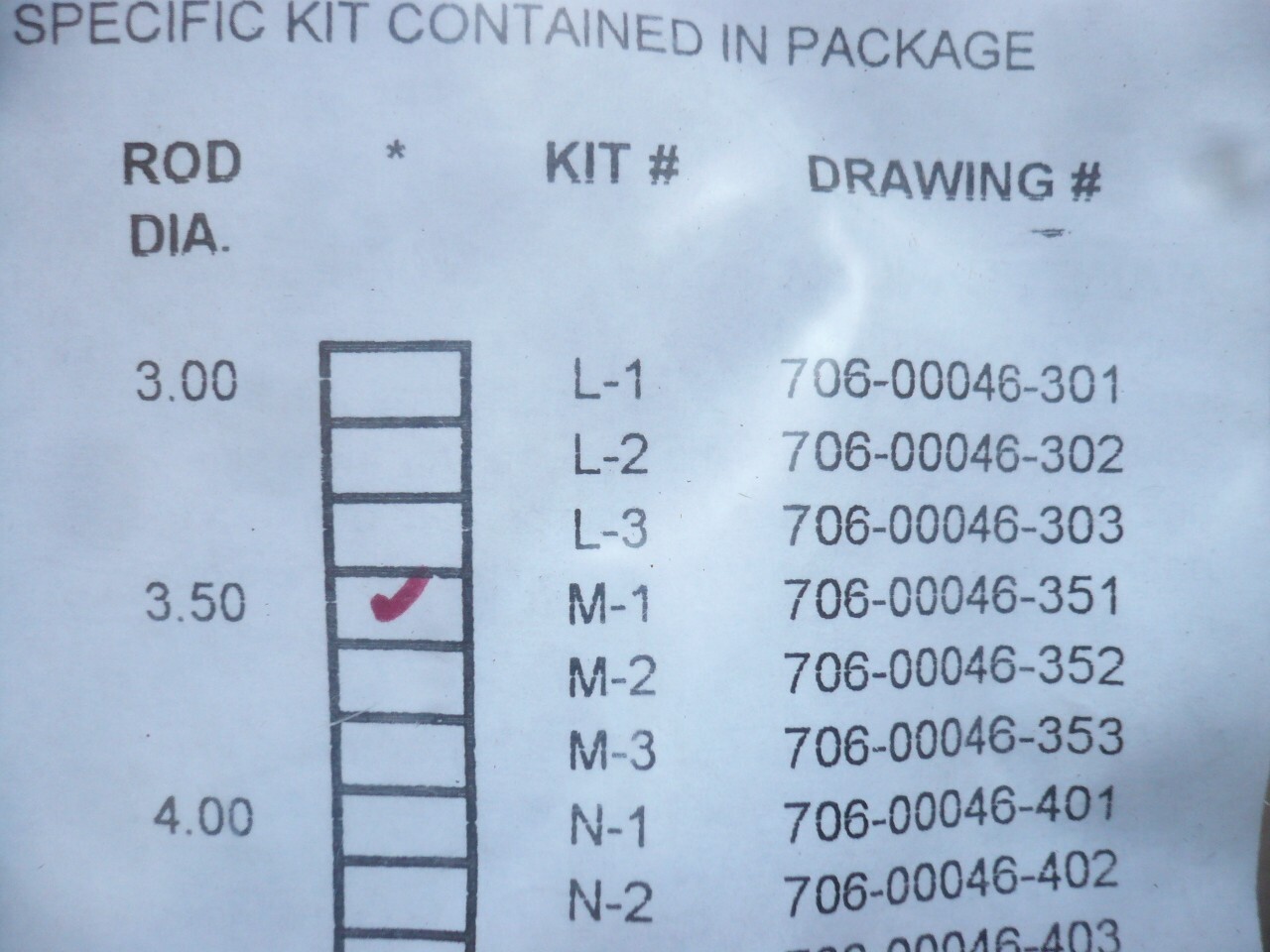 Hanna Cylinders M1 cylinder rod packing kit, 3 1/2" diameter | eBay