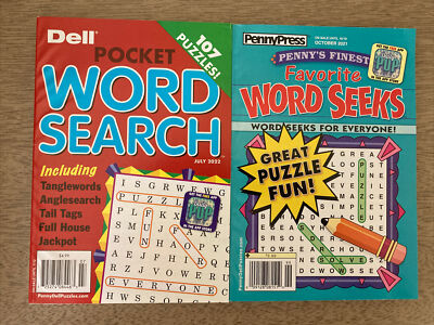 Lot of 2 Dell Penny Press Word Search Puzzle Books Penny's Finest Seek ...
