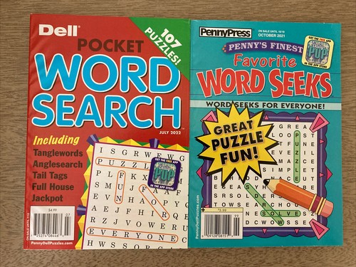 Lot of 2 Dell Penny Press Word Search Puzzle Books Penny's Finest Seek ...
