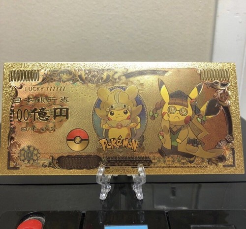 24k Gold Plated Pokémon Cosplay PHD Pikachu Banknote | eBay