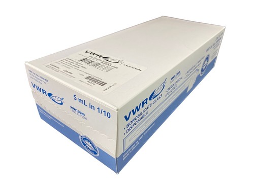 VWR Borosilicate Glass 5mL Disposable Serological Pipette 93000-696 ...