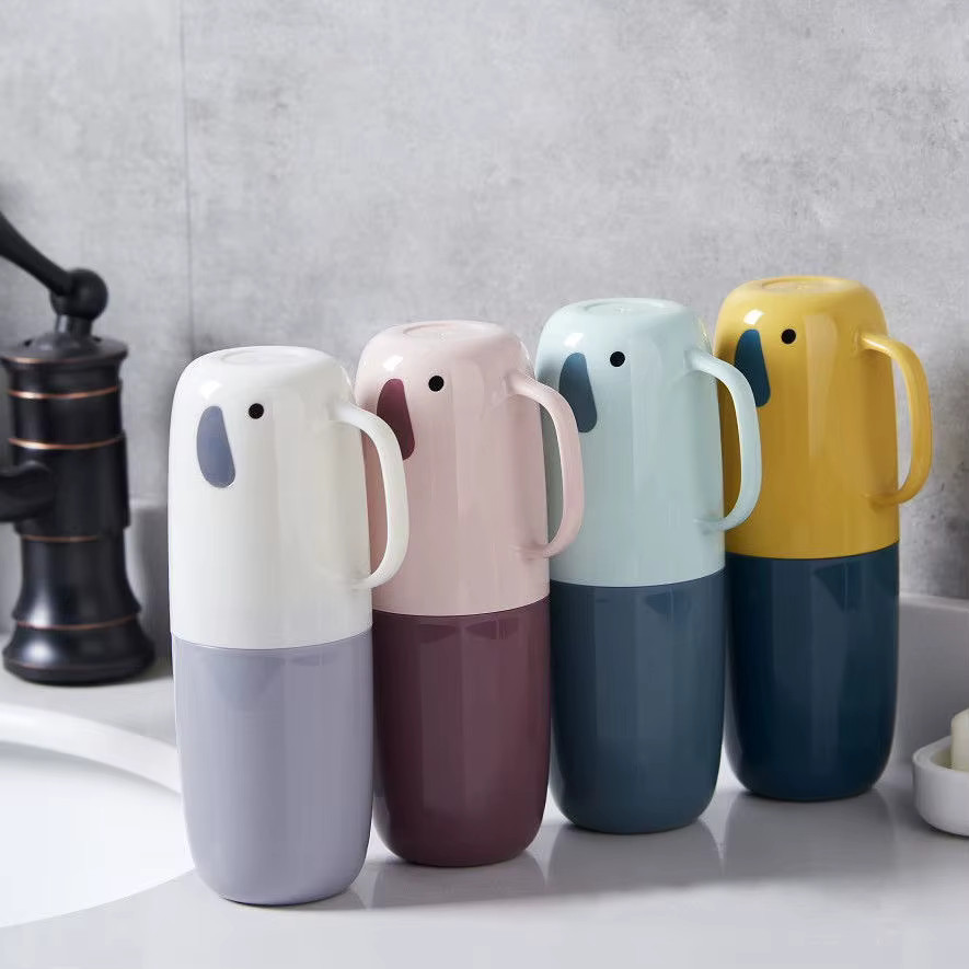 Cartoon Cup Lid Integrated Toothbrush Box Travel Portable Elephant ...