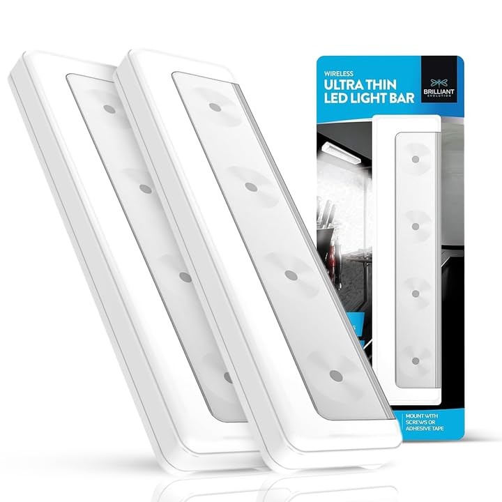 Brilliant Evolution Pack of 2 Wireless LED Stick on Lights Battery ...