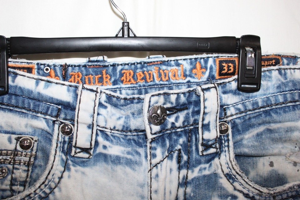 rock revival rupert straight jeans 33 tag 36x31 measured acid wash | eBay