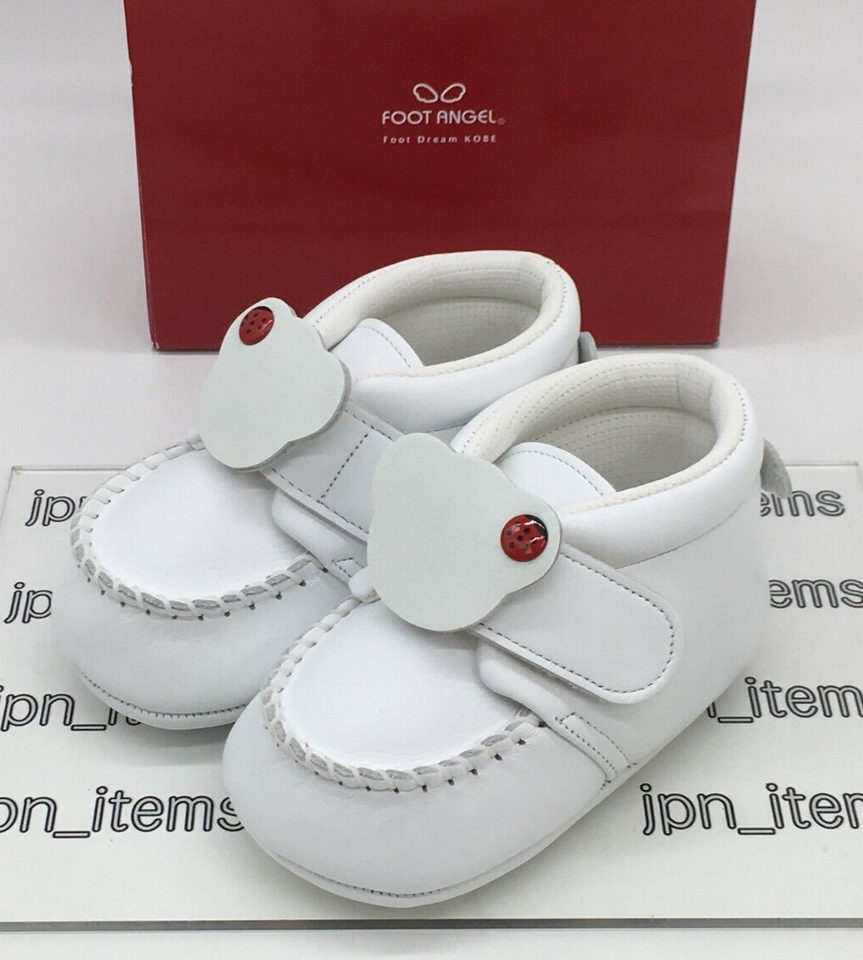 Baby First Step Shoes Foot Angel White Leather Cowhide Handmade Japan ...
